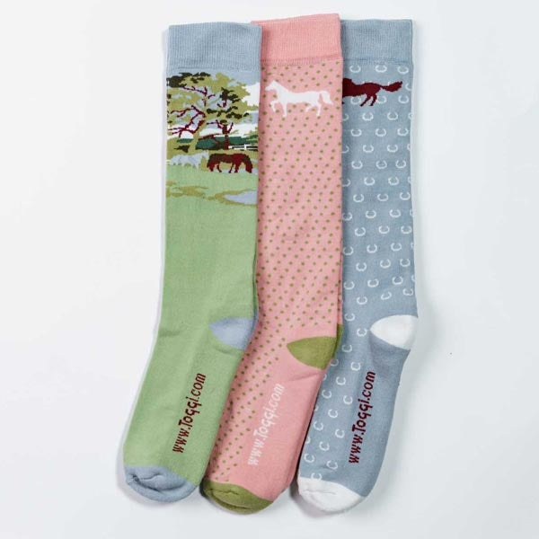 Toggi Ladies Socks - Pastel Horse Design – Highgate Horseware